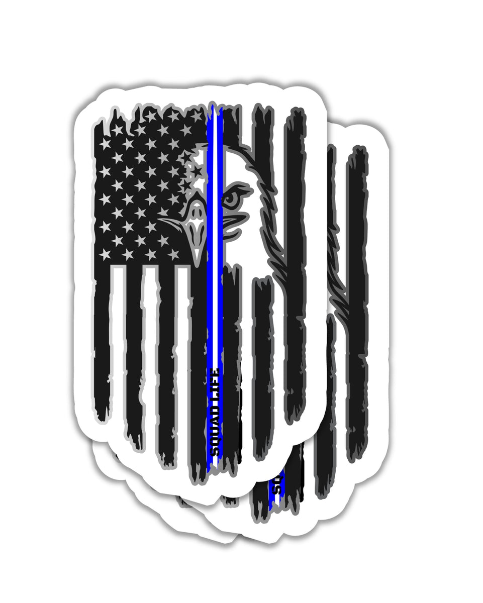 Squad Life Blue/White Line Stickers
