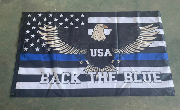 Thin Blue Line Large Eagle 3x5 Flag – Squad Life